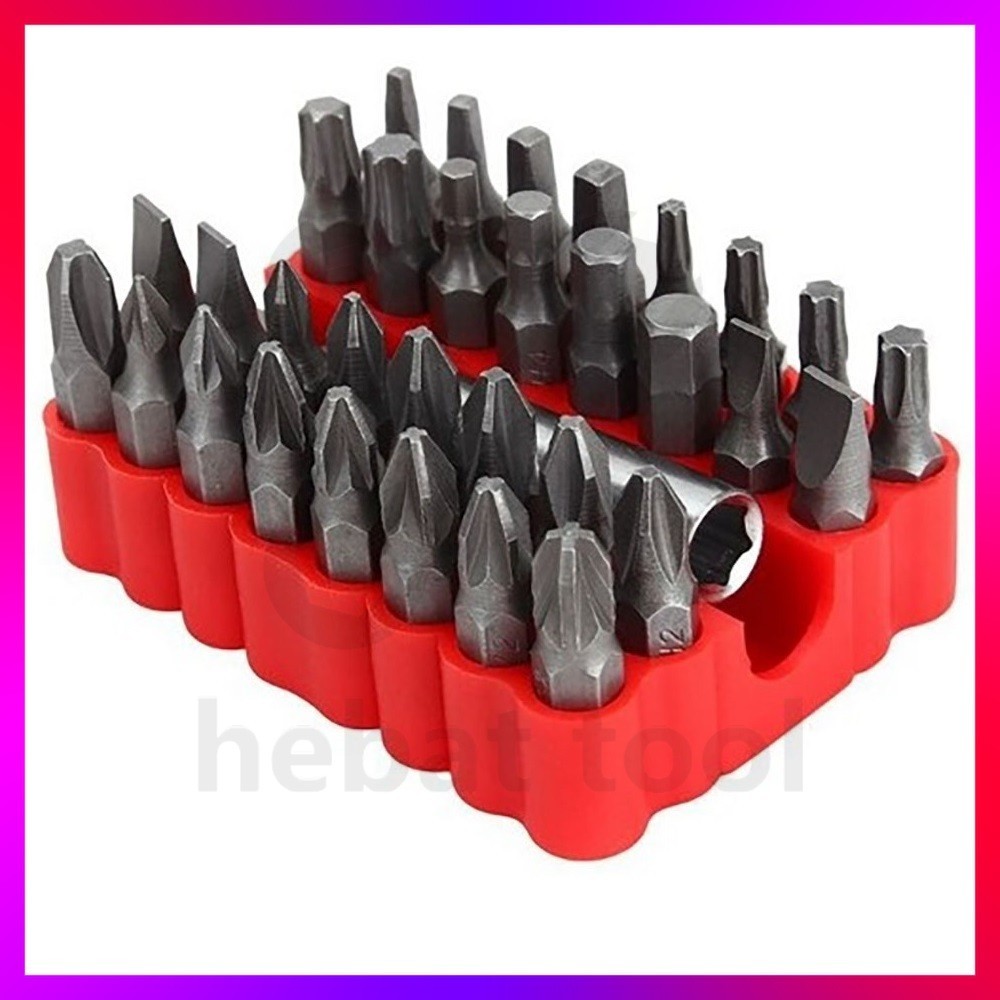 33pc Screwdriver Bit Set Hex Star Torx Tri Wing Security Tamper Proof ...