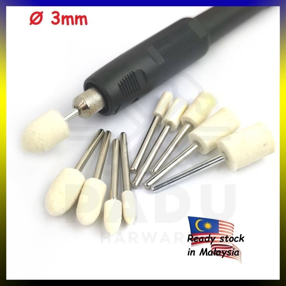 1pcs 3mm Wool Felt Burr Grinding Head Grinder Burr Abrasive Polishing ...
