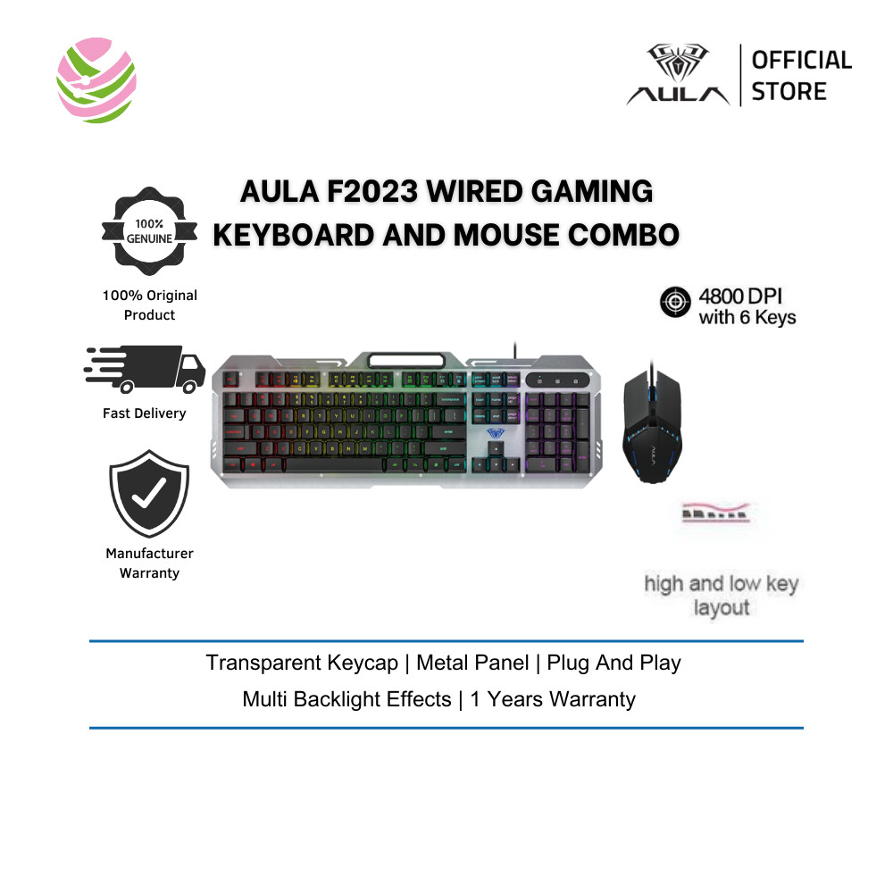AULA F2023 Wired Gaming Keyboard and Mouse Combo | Shopee Malaysia