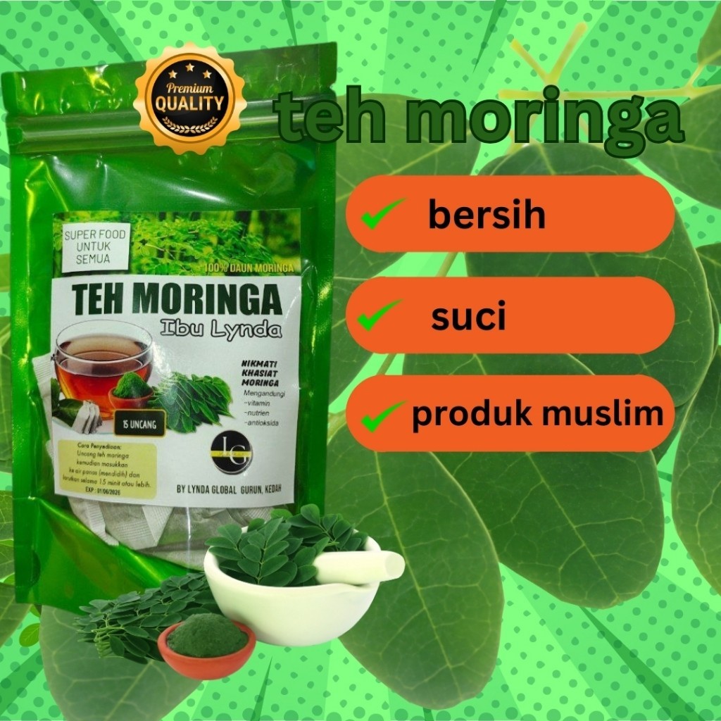 Teh Uncang Daun Moringa / Packaging Bersih / Kualiti Tinggi 15 Uncang ...
