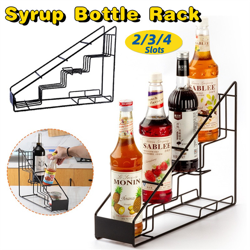 Syrup Rack Multifunctional Stainless Steel Wire 4 Compartment Bottle ...