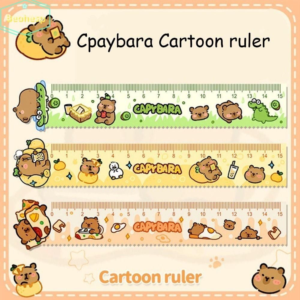 BEOHESP Capybara Ruler, 15cm Wavy Lines Drawing Tools, Cute Cartoon ...
