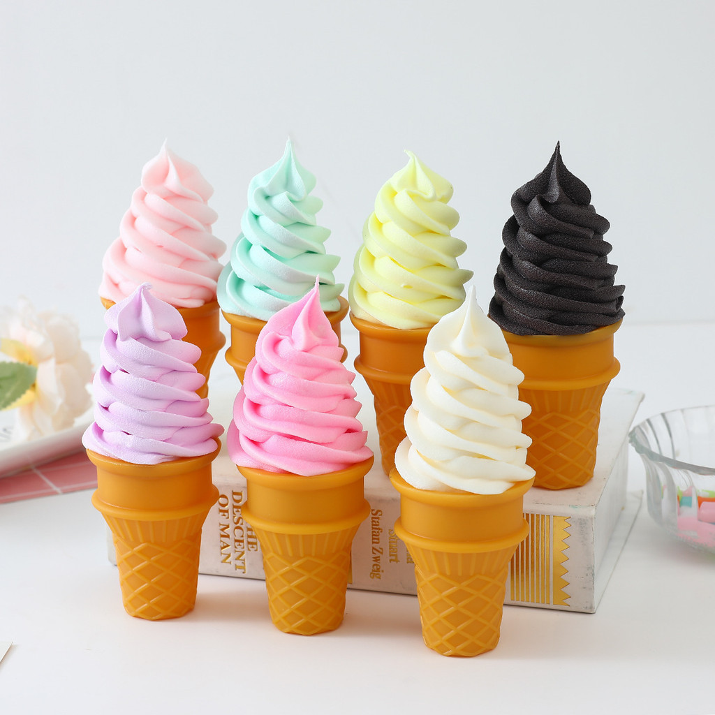 Ice-cream Cone Model Soft Serving Fake Ice cream Lifelike Very Sweet ...