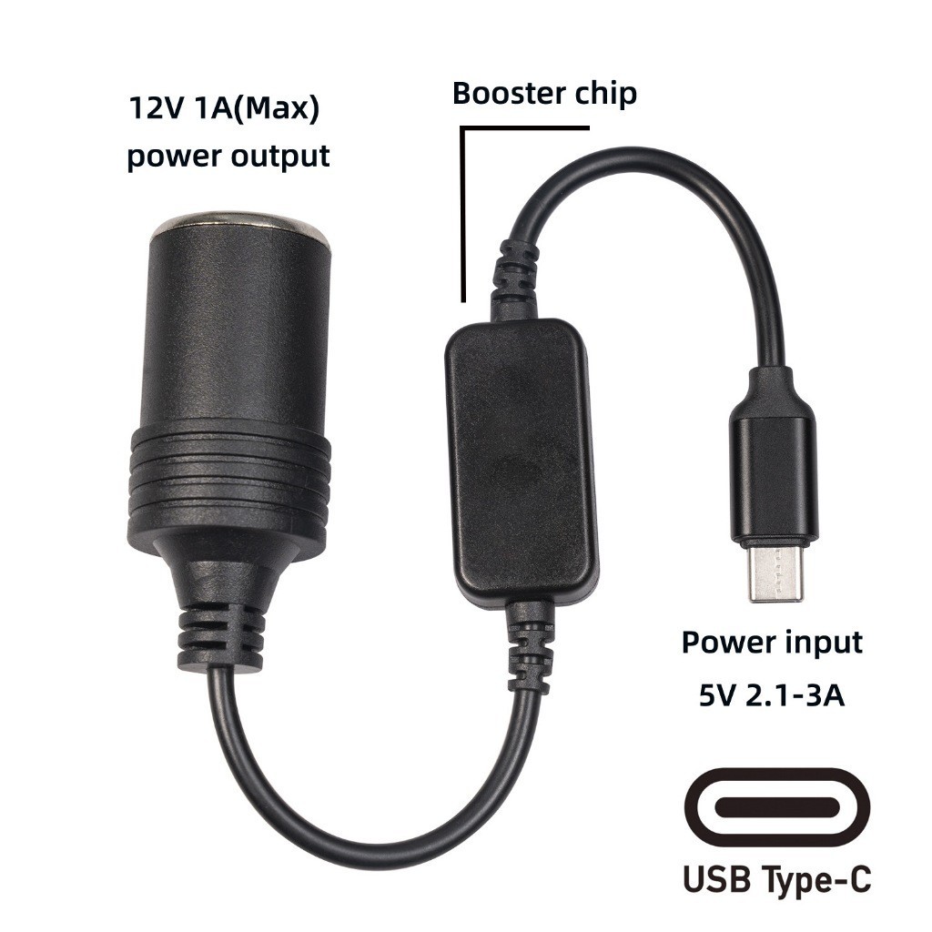 usb pvc conductor Copper cable TYPE-C 5V to 12V cigarette lighter ...