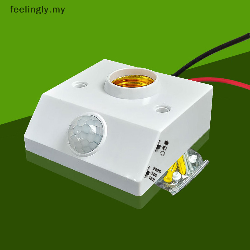 【Top B】 AC85-265V Automatic Human Body Infrared IR Sensor Lamp Holder ...
