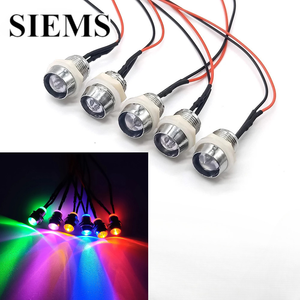 5 Pieces Pre-Wired LED 5mm with Wiure LED Bulb Ultra Bright Emitting ...