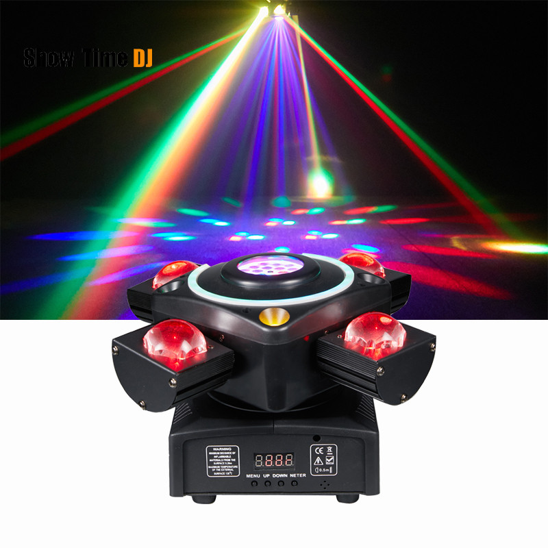 Stage light Four 4 heads led rotating mini moving beam strobe disco dj ...