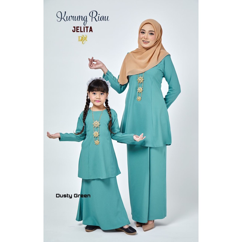 BAJU KURUNG RIAU CANTIK PLAIN TRENDY BRIDESMAID SEDONDON IBU ANAK ROYAL ...