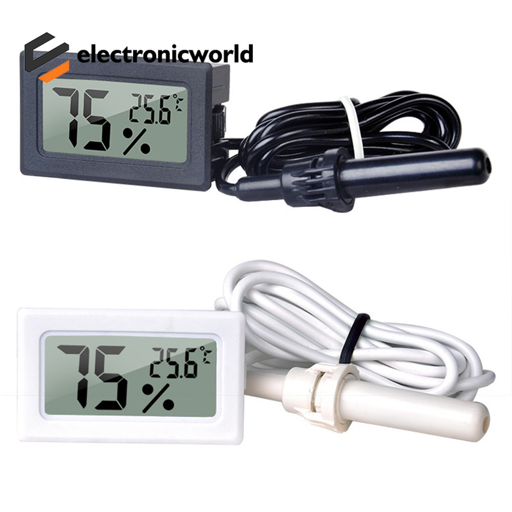 FY-12 Mini LCD Digital Thermometer Hygrometer Gauge Tester Probe ...