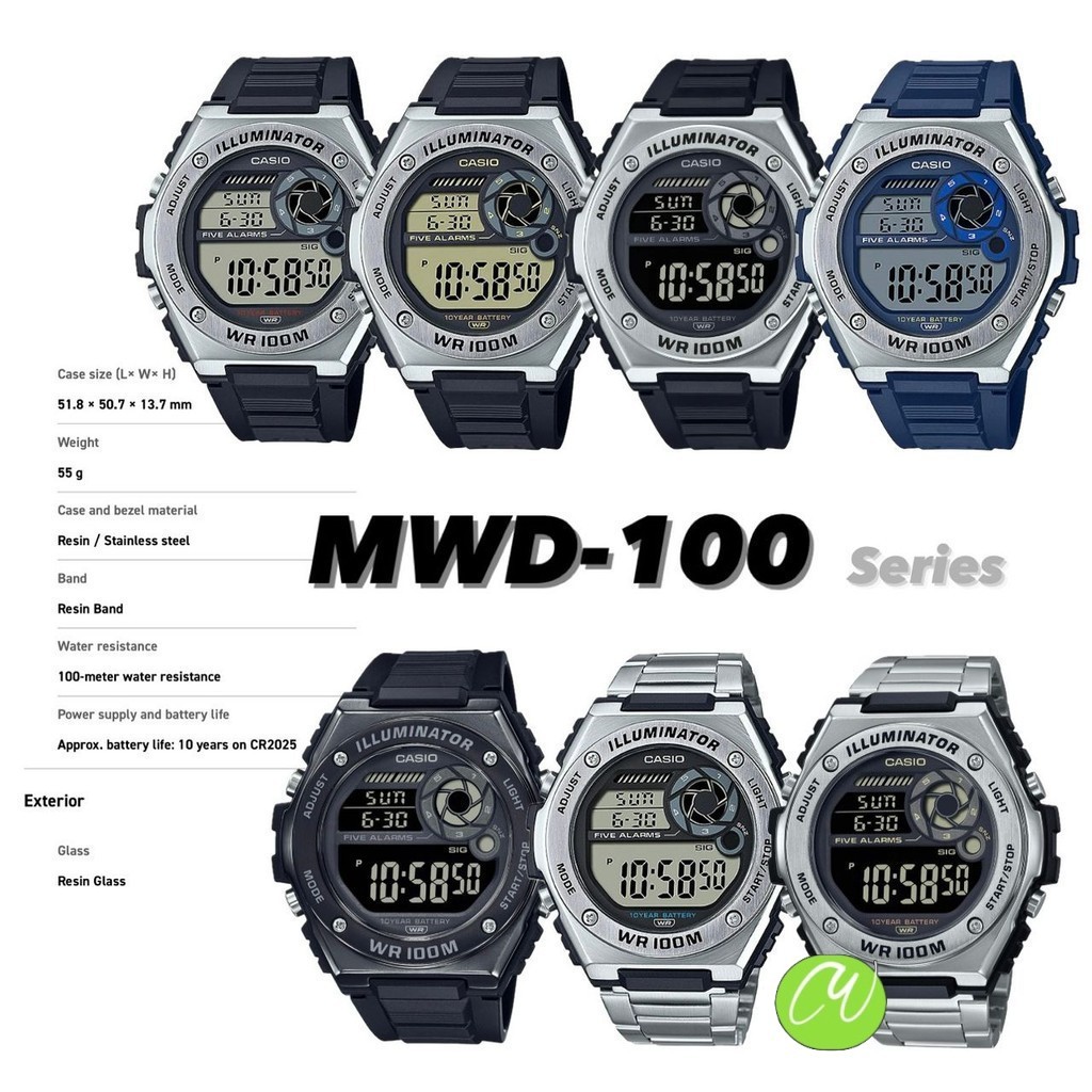 [ CASIO MWD-100 SERIES ] CASIO DIGITAL MEN WATCH（10 YEARS BATTERY LIFE ...