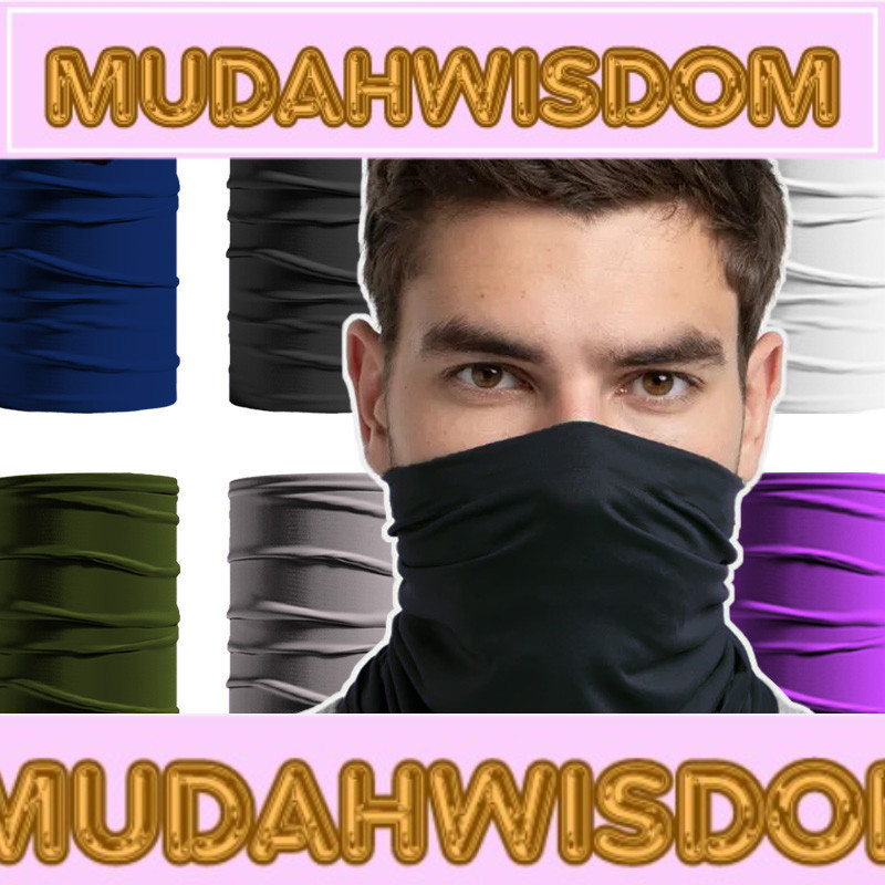 Elastic Black Buff Bandana Face Mask Solid Colour Bicycle Bandana Sun ...