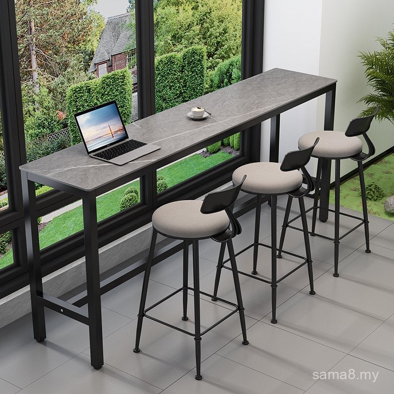 Meja bar kedai teh susu sederhana, kaunter bar batu mewah ringan, ruang ...