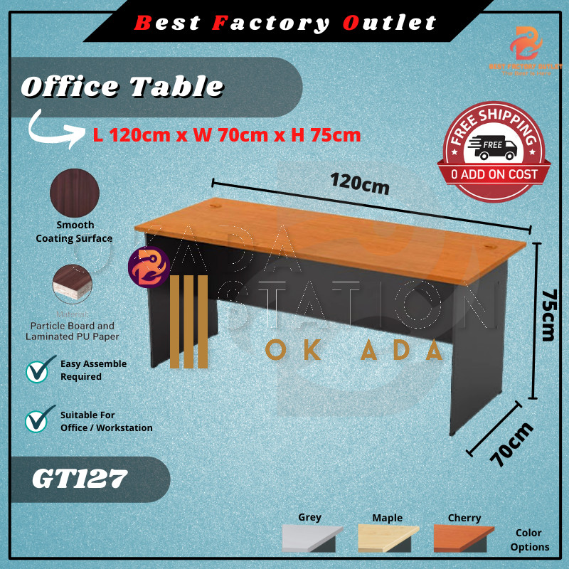 GT127 Office Table / SIZE: 4' / 1200MM / Office Desk / Meja Kayu ...