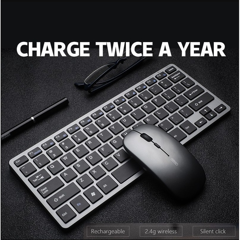 Bluetooth 5.0 & 2.4G Wireless Keyboard and Mouse Combo Mini Multimedia ...