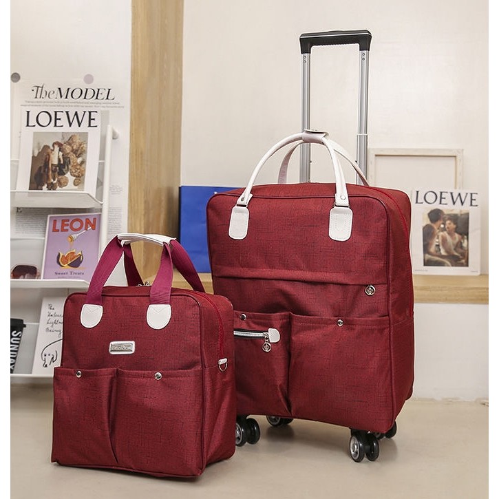 Travel Bag Set with Wheels Trolley Backpack Large Capacity Boarding ...