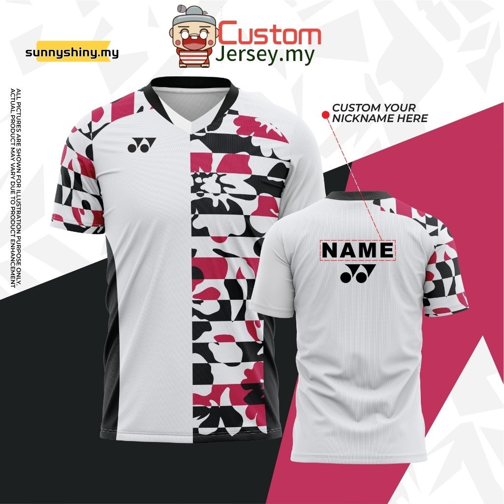 Puith Badminton Jersey Malaysia 2024 Murah White Custom Name Badminton ...