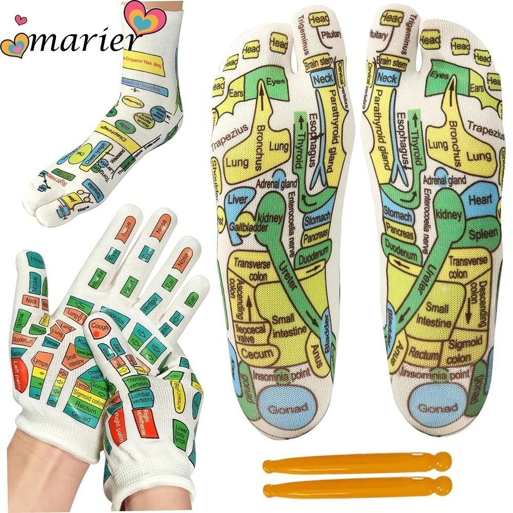 MARIER Acupressure Reflexology Socks, with Massage Tool Foot Spa Feet ...