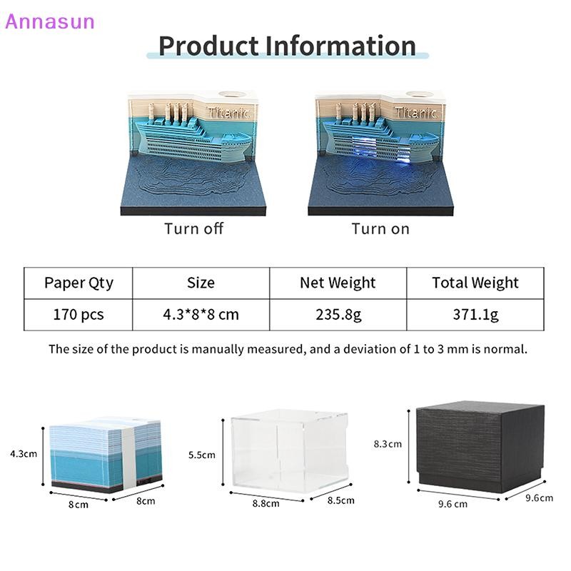 Annasun Ocean Liner Desk Calendar With LED Lights 2025 Calendar Memo ...