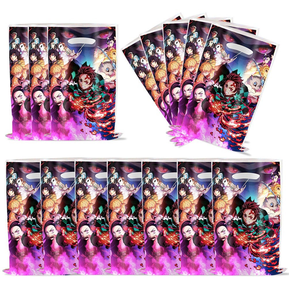10pcs Demon Slayer Loot Bag Party Candy Bags Gift Bag Boy Birthday ...