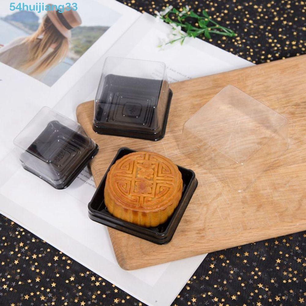 HUIJIANG Mooncake Boxes Egg-Yolk Puff Wedding Gift Square Plastic Moon ...