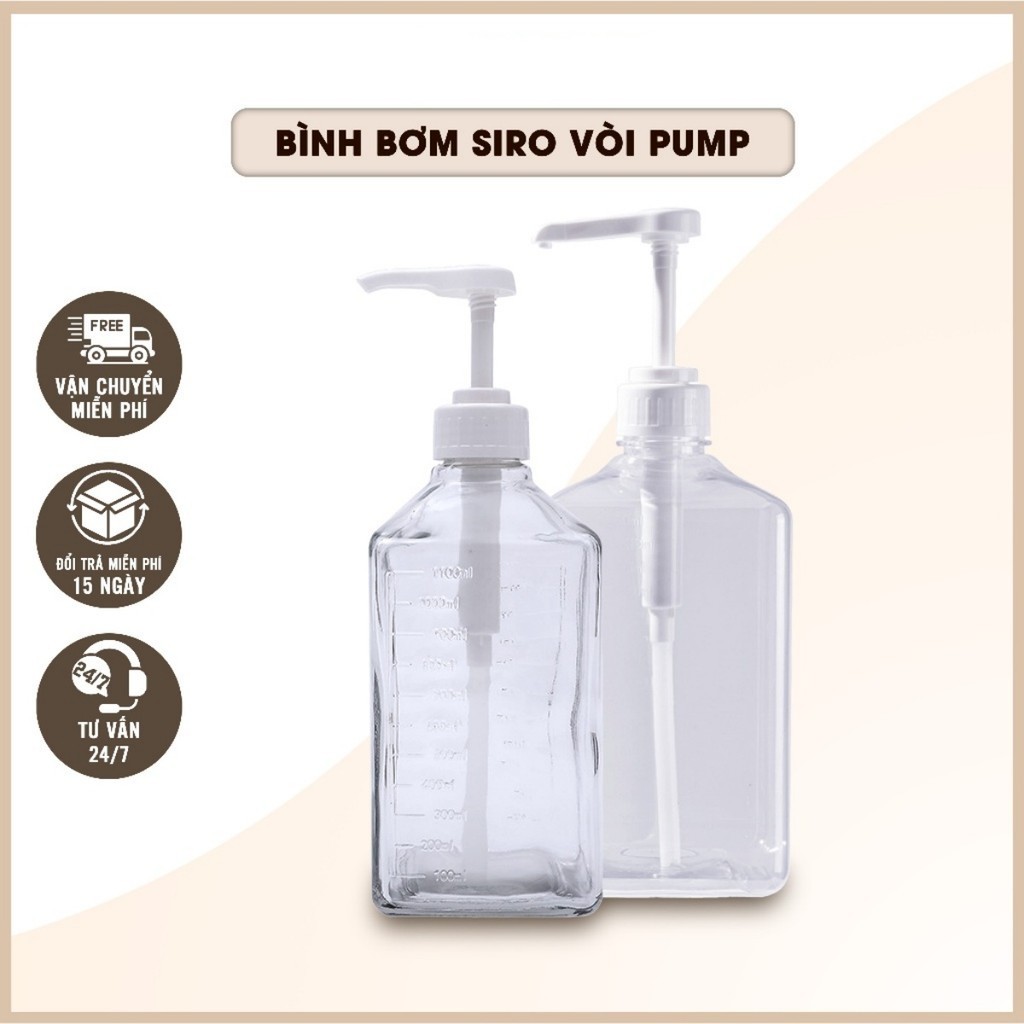 Glass sugar and syrup Pump with Pump nozzle 600ml/800ml/1000ml /1100ml ...