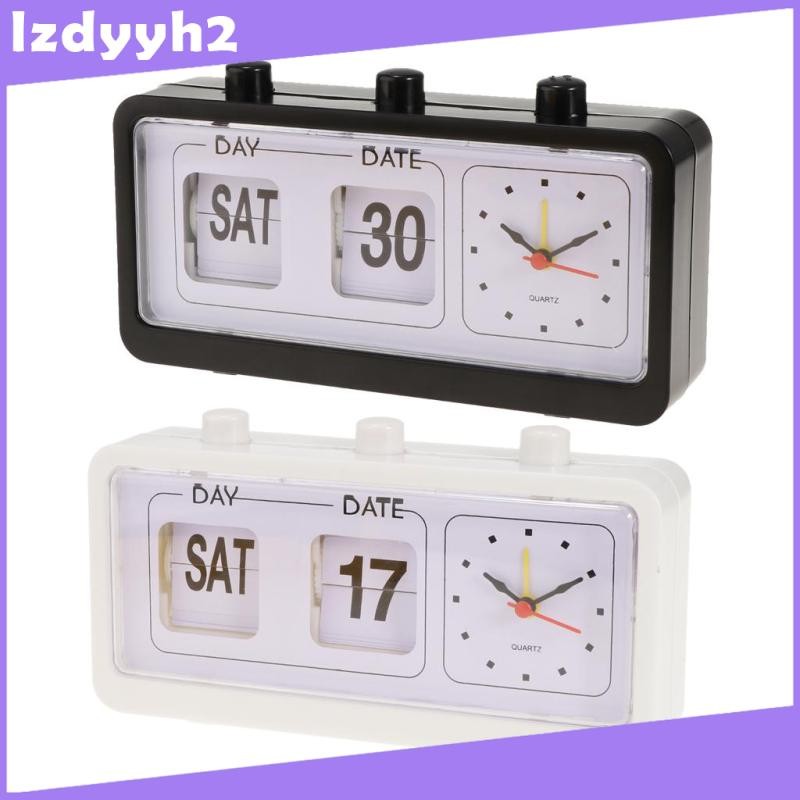 [LzdyyhacMY] Retro Clock Flip Calendar Display With Date & Time Desktop ...