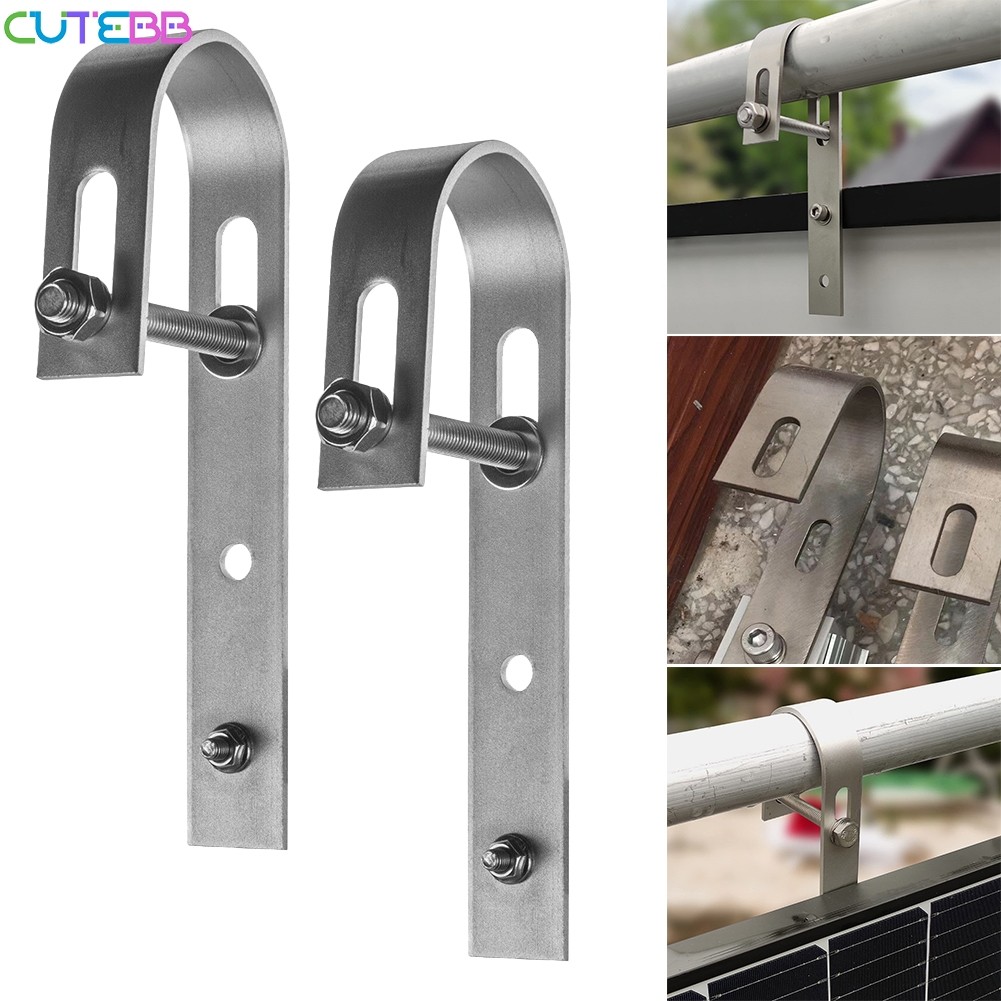 Low Price| 2X Balcony hooks Railing Holder PV Module Railing Profile ...