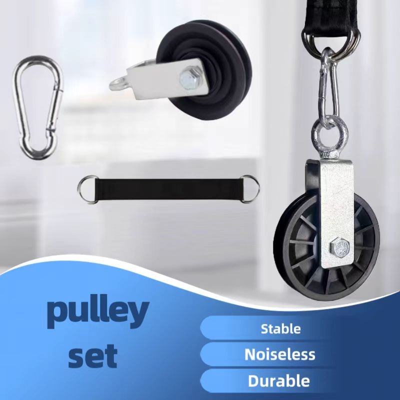 Fitness euipment aluminum alloy pulley wheels with hanging strap and ...