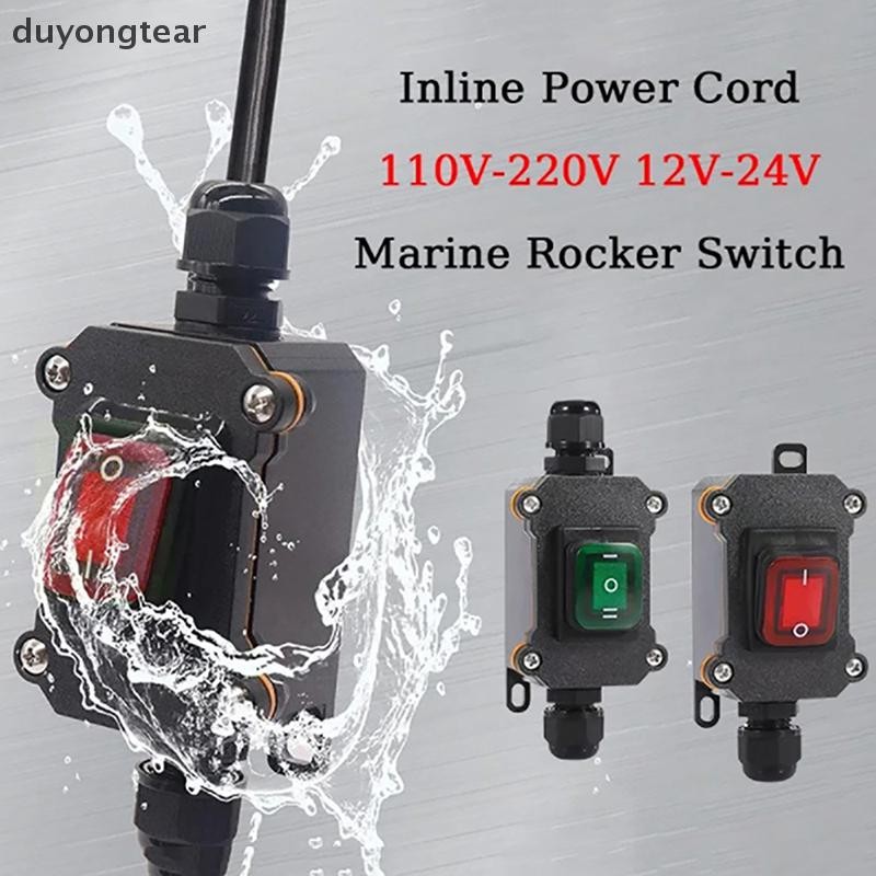 (duyongtear） 1Pcs Rocker Switch 12V/24V/220V Inline Power Cord Marine ...
