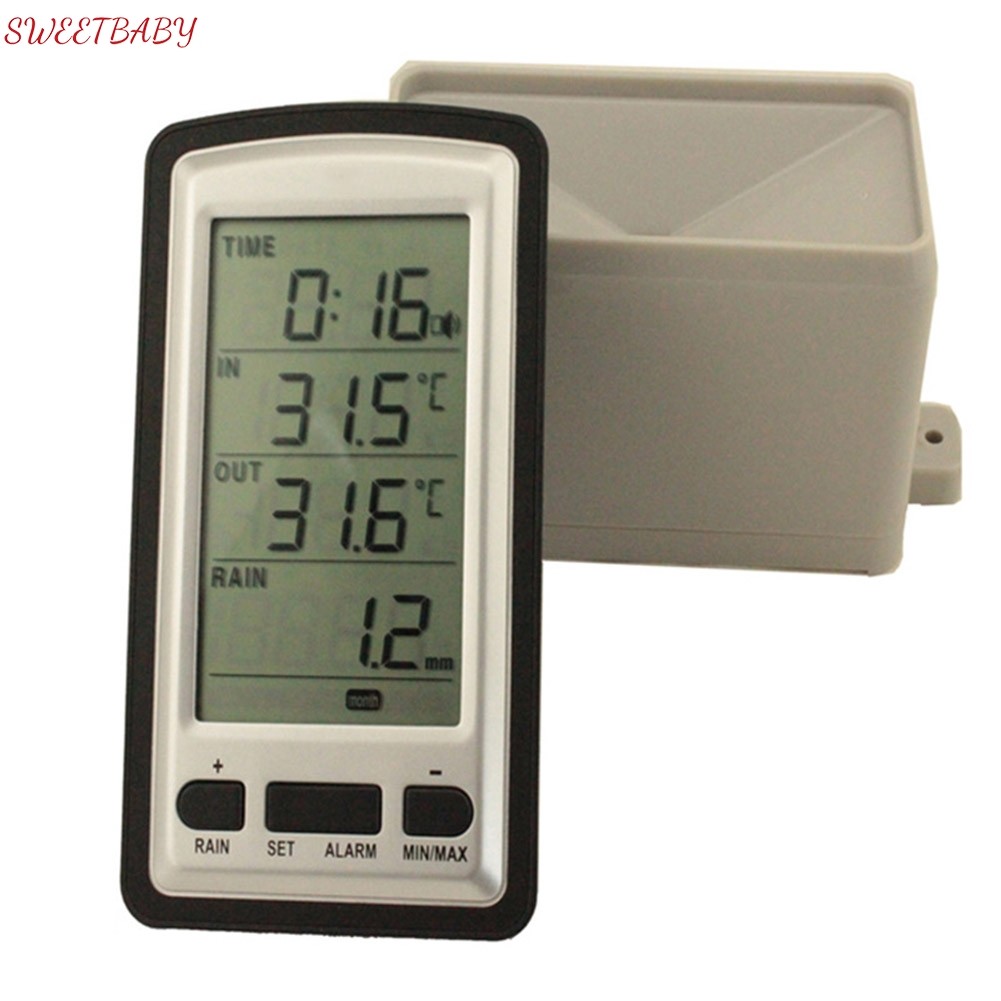 hot| Wireless Rain Meter Gauge Weather Station indoor/outdoor ...
