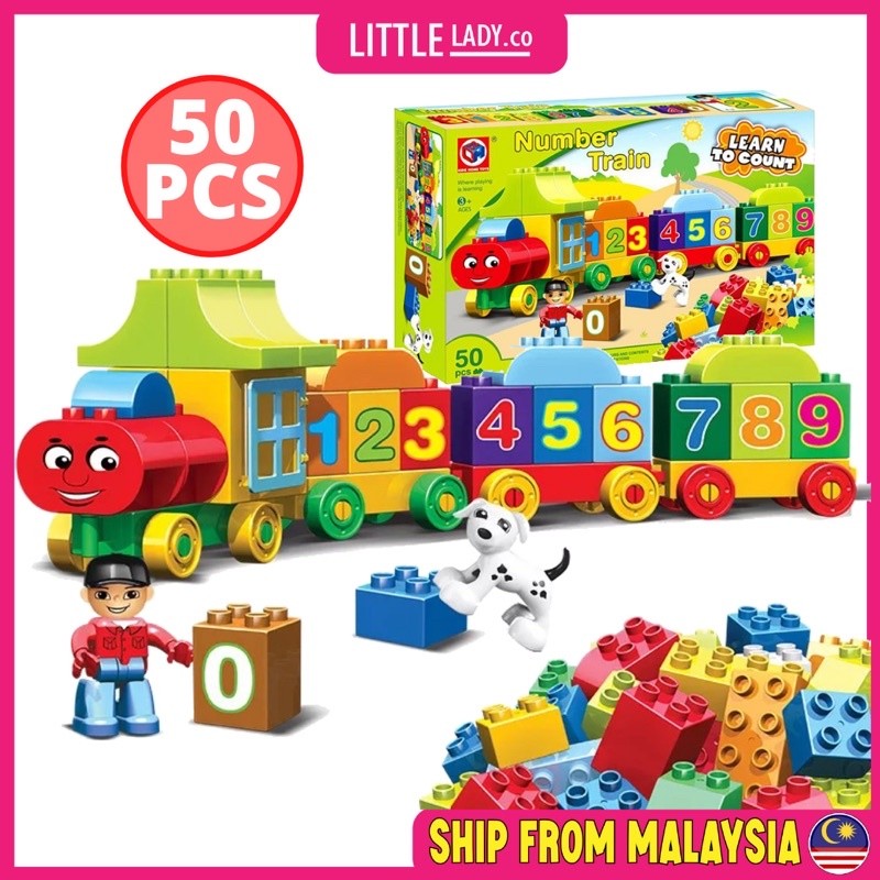 50pcs Number 123 Train Building Block Set Kids Toys Pretend Play ...
