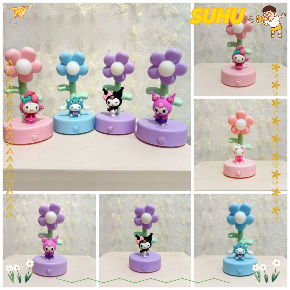 SUHU Flower Night Light, Cartoon Anime Kuromi Melody Table Lamp, Kawaii ...