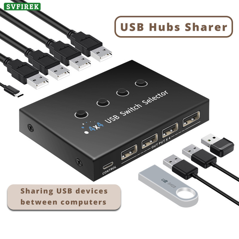 USB Shared Switch 4 in 4 Out USB Hubs Switcher 2 in 4 Out USB Sharer ...