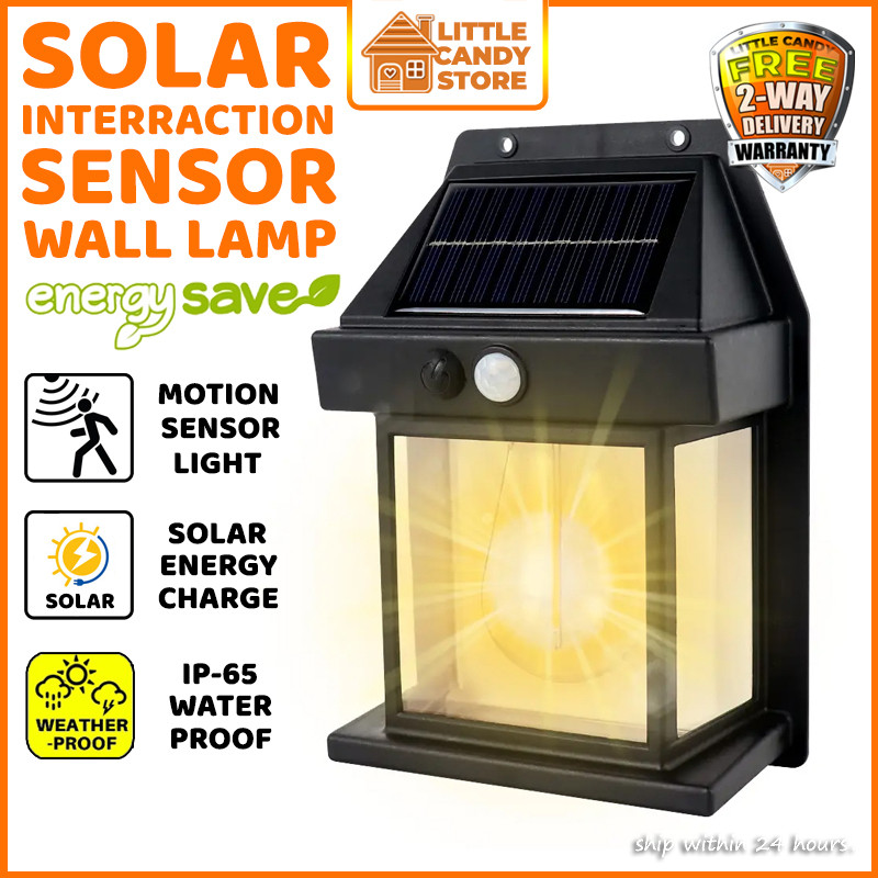 Warm LED Solar Wall Light Outdoor Lighting Motion Sensor Automatic ...