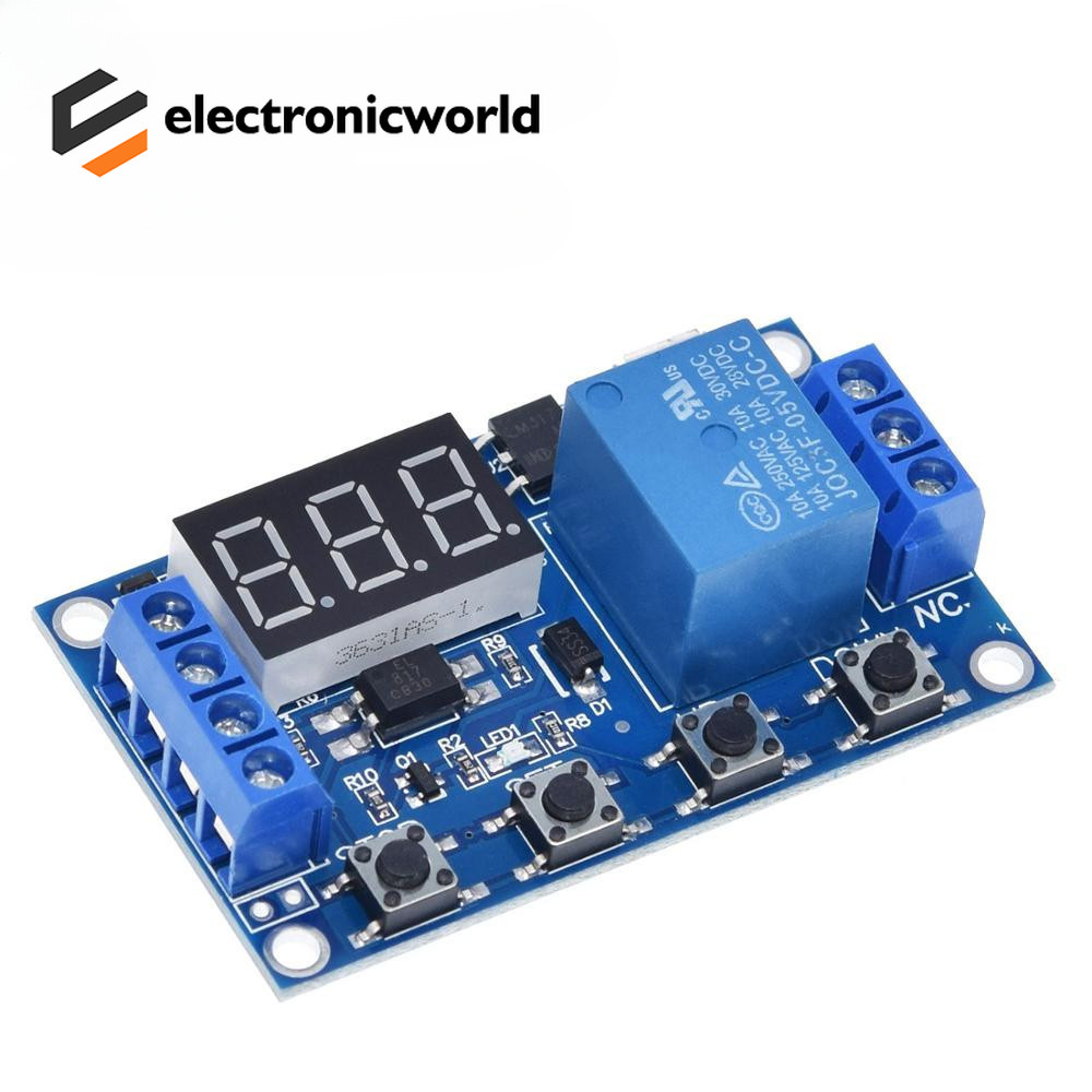 DC 6-30V Support Micro USB 5V LED Display Automation Cycle Delay Timer Control Off Switch Delay ...