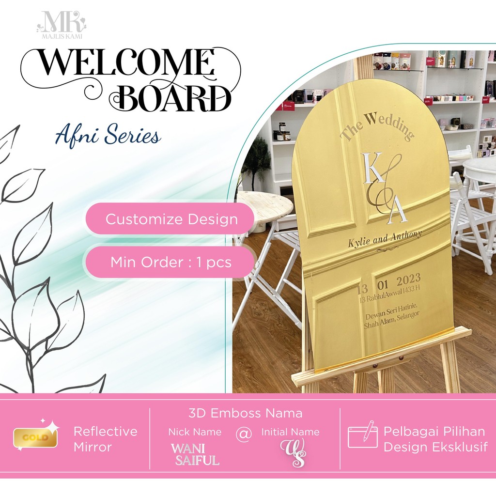 Acrylic Welcome Board - Afni Series : wedding sign welcome board tunang ...