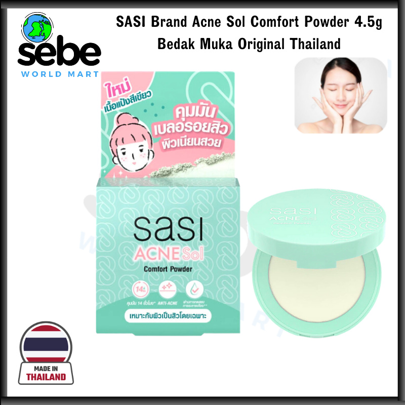 SASI Brand Acne Sol Comfort Powder 4.5g Oil Control Pores Sunscreen ...