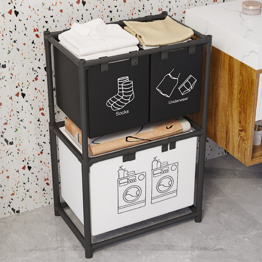 Multifunctional 4-compartment Clothes Basket, Laundry Sorting Basket ...