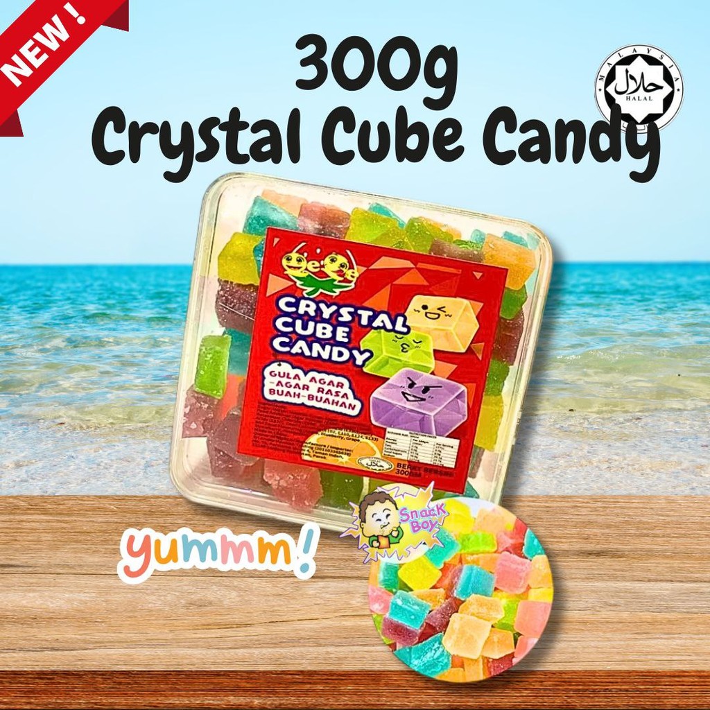 300gm QeQe Crystal Cube Candy Gula Agar-agar rasa buah-buahan HALAL ...