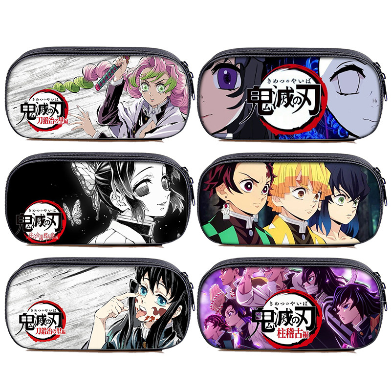 Demon Slayer Cartoon Printing Pen Box Portable Multi functional ...