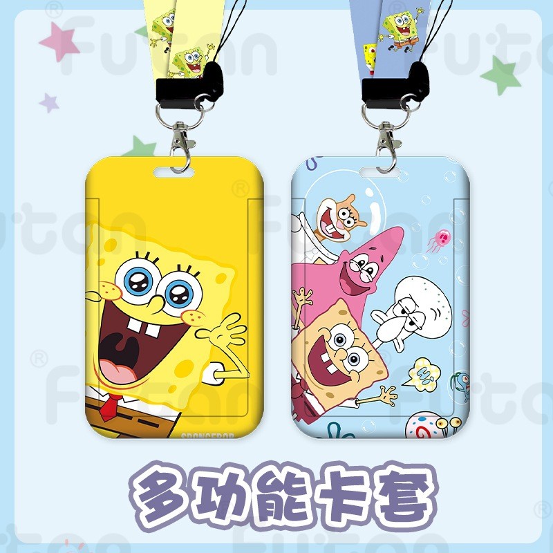 Student ID Protective Case Long Lanyard Name Tag Pie Daxing SpongeBob ...