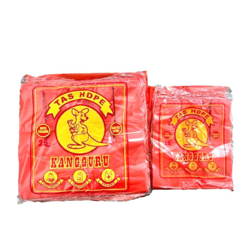 MERAH Red Plastic Plastic Bags 15 20 25 30 Kangaroo Joke Retail Per ...