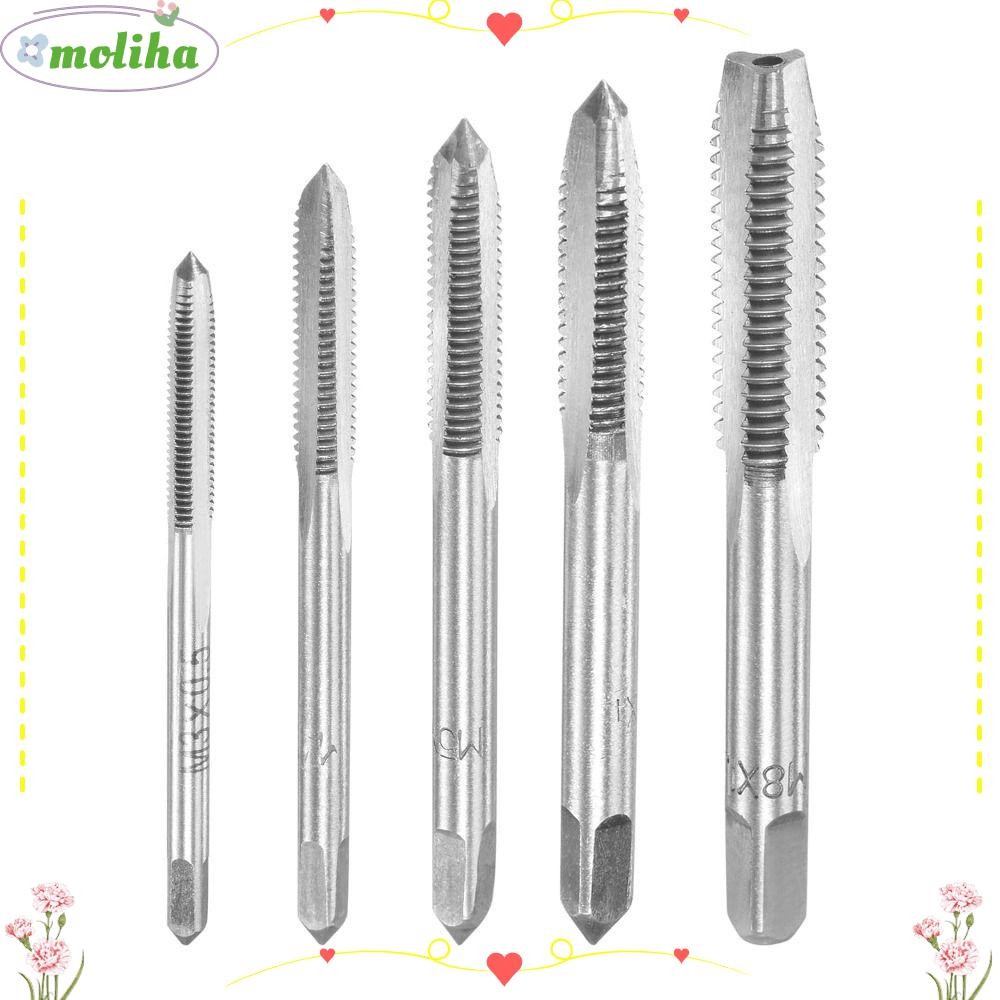 MOLIHA 5pcs Hand Threading Tap Set, Straight Flutes M3 M4 M5 M6 M8 ...