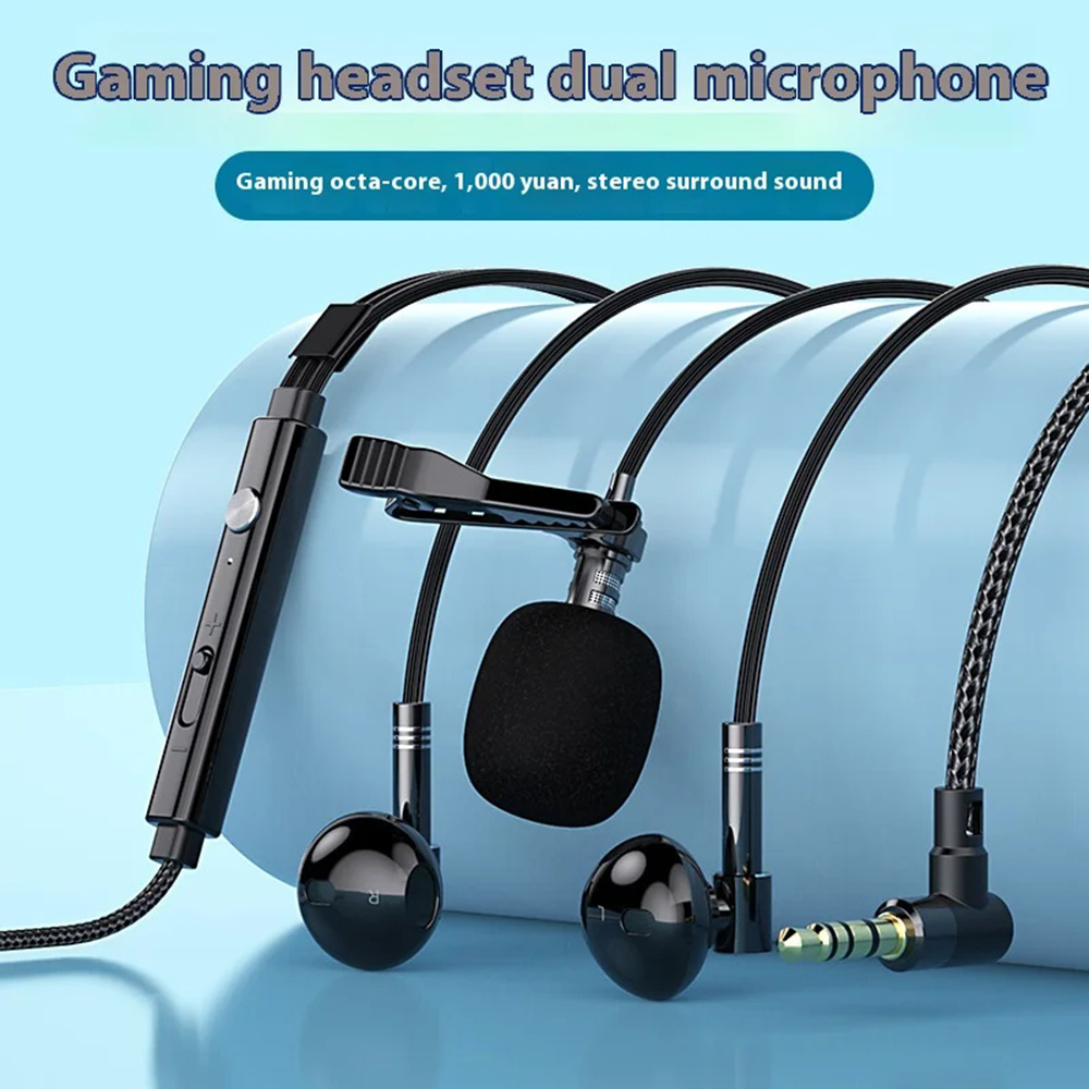 Collar Style Dual Microphone Earphones for Recording Live Streaming ...