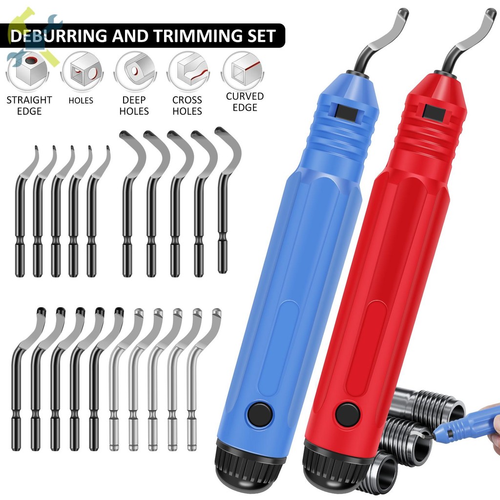 Deburring Tool Kit with 20 HSS Extra Blades Burr Removal Tool Burr ...
