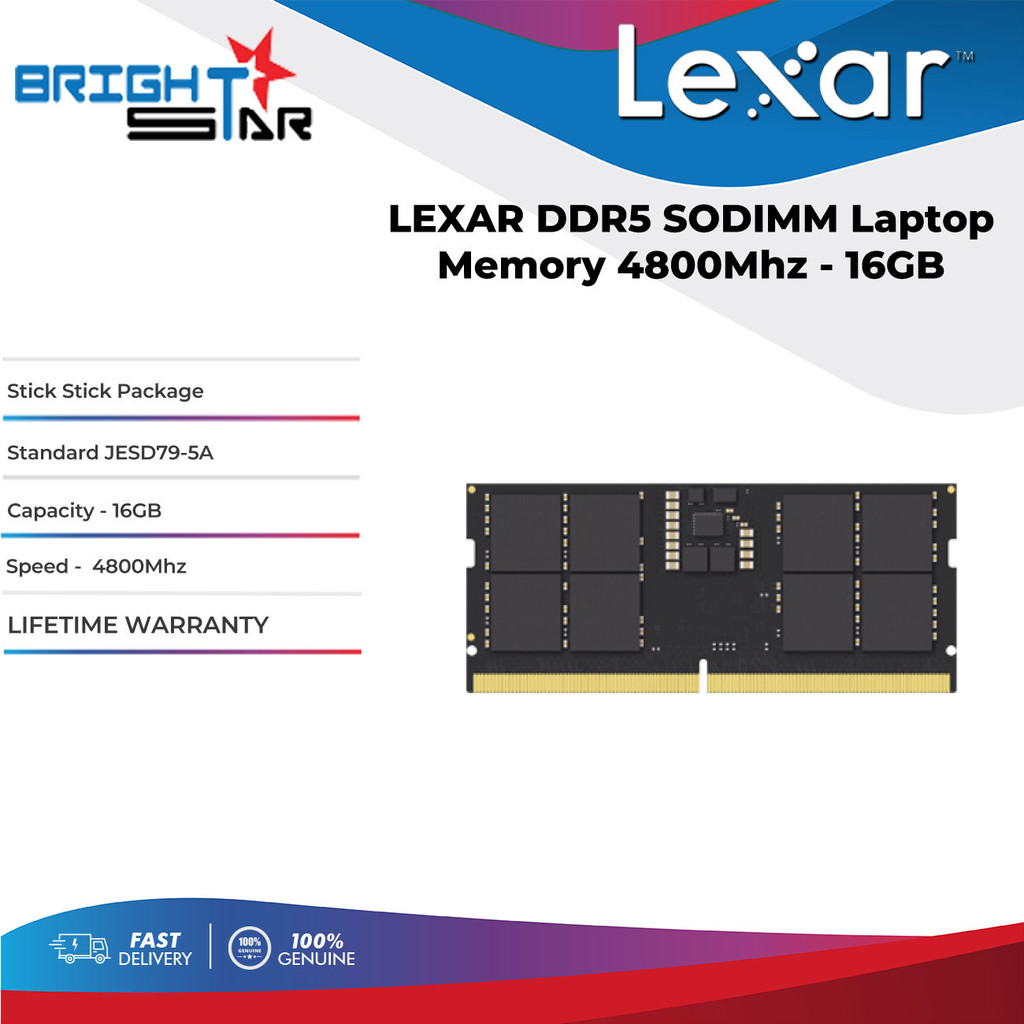 LEXAR DDR5 SODIMM Laptop Memory 4800Mhz - 16GB | Shopee Malaysia