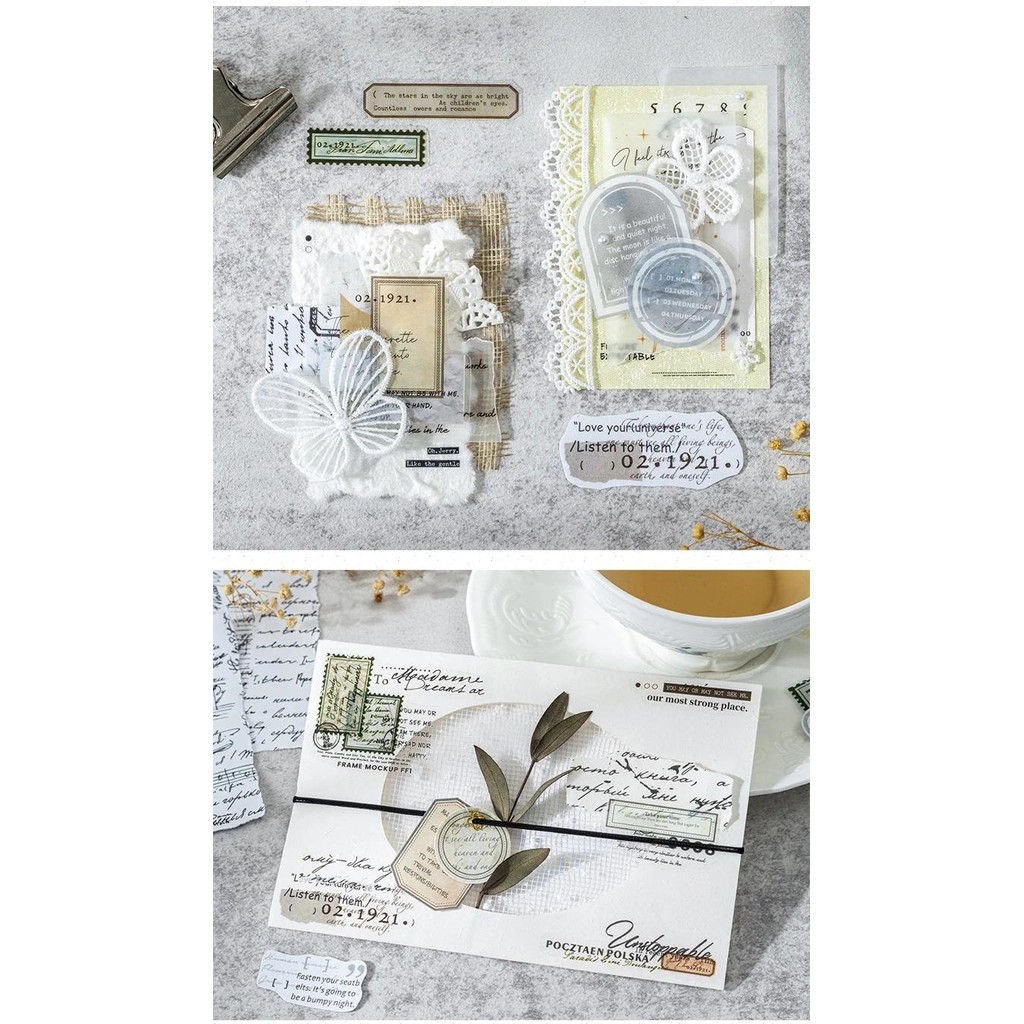 JIANWU Wenhao's Label Series Vintage English Text Label Material ...