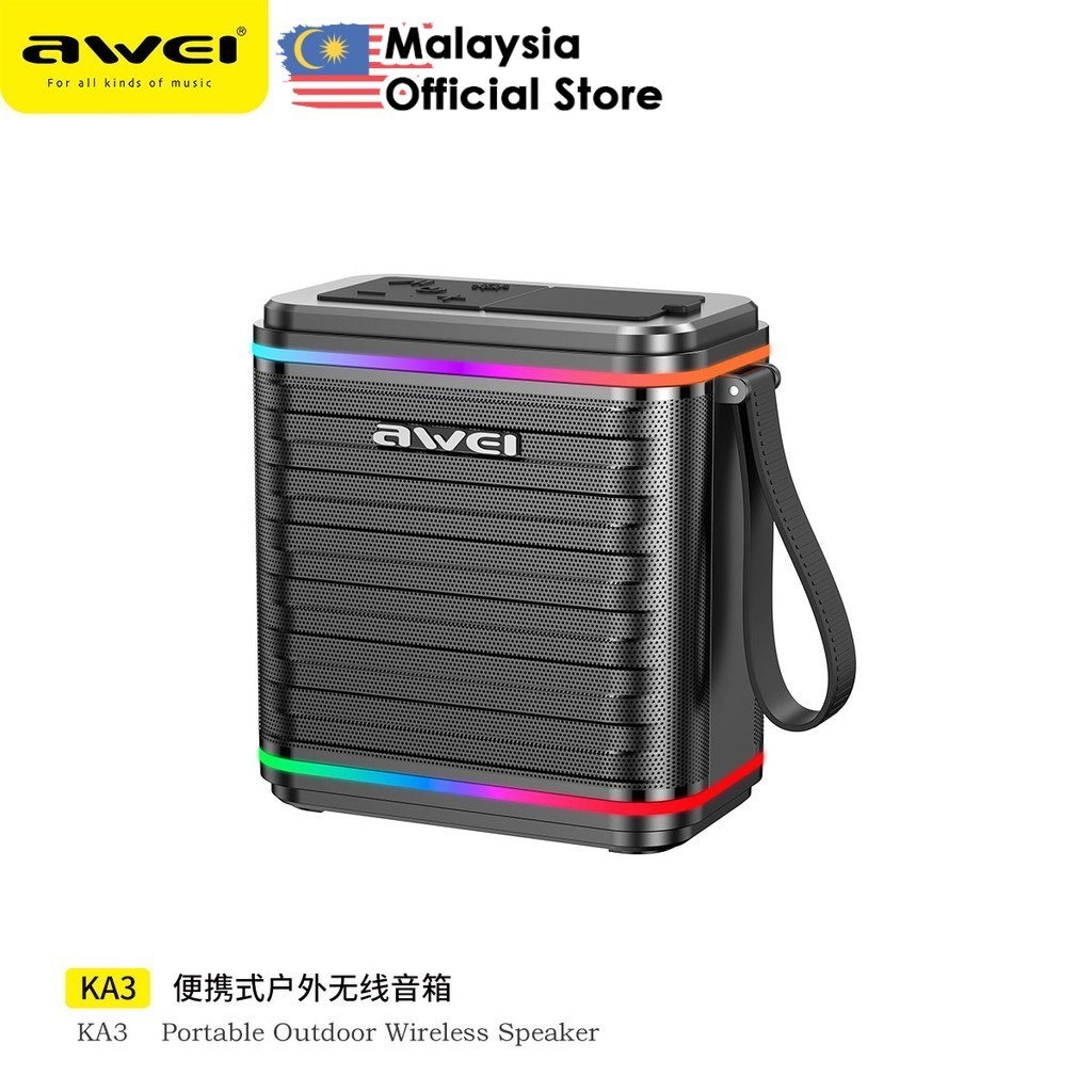Awei KA3 Portable Outdoor Bluetooth Speaker RGB Mini Speaker Wireless ...