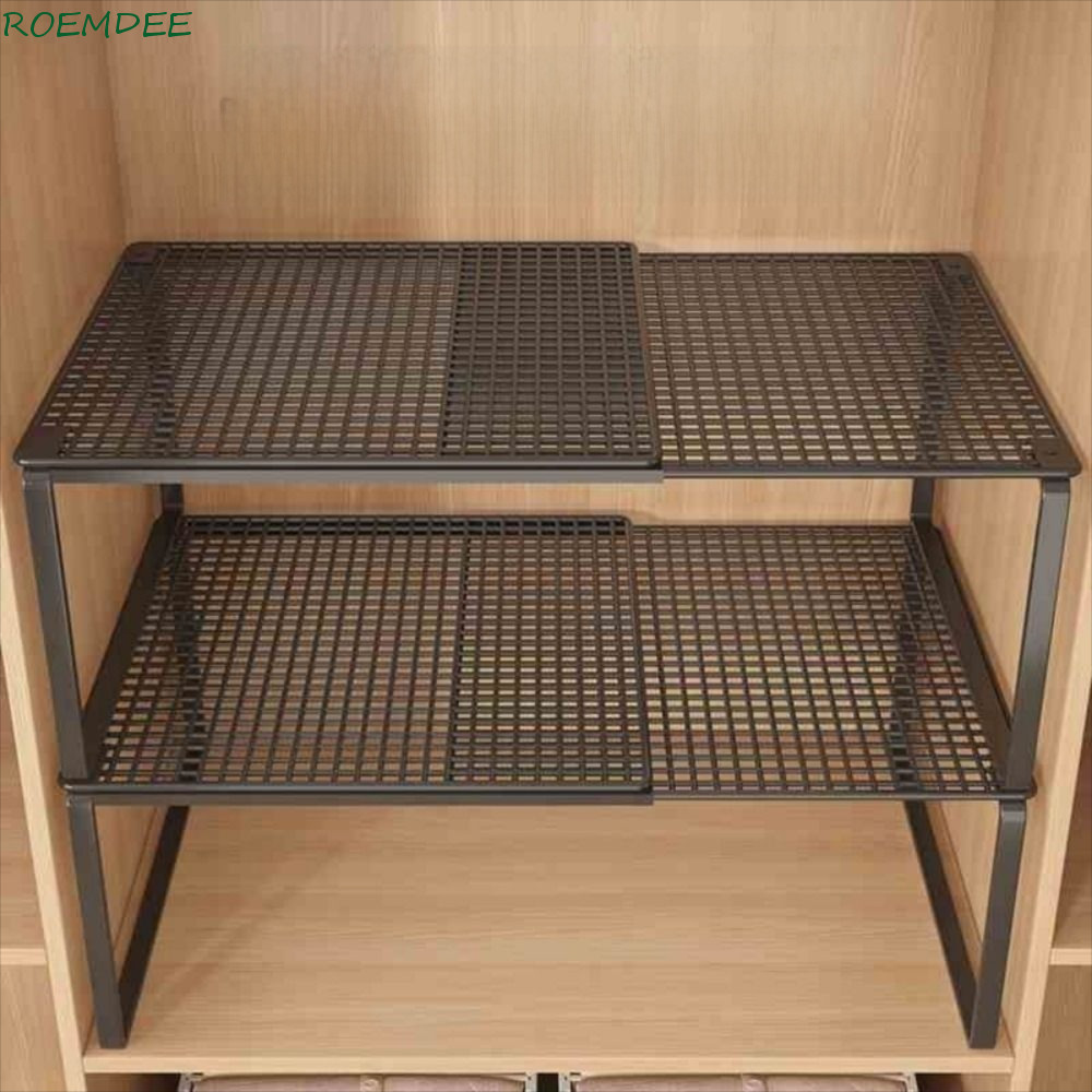 ROEMDEE Telescopic Closet Shelf, Stackable Adjustable Wardrobe Divider ...