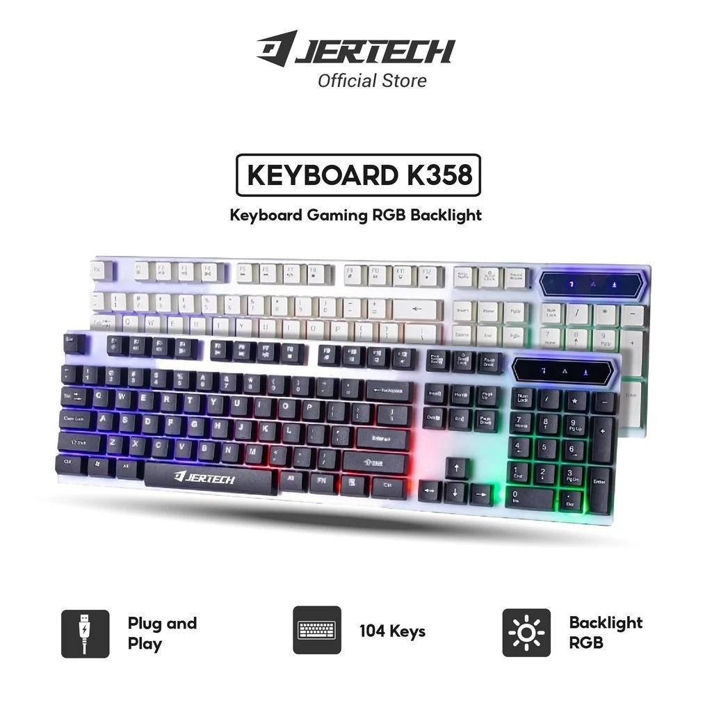 ATLAS JERTECH K358 RGB Gaming Keyboard | Kabel USB, LED, Sesuai untuk Komputer & Laptop 键盘 发光键盘 ...